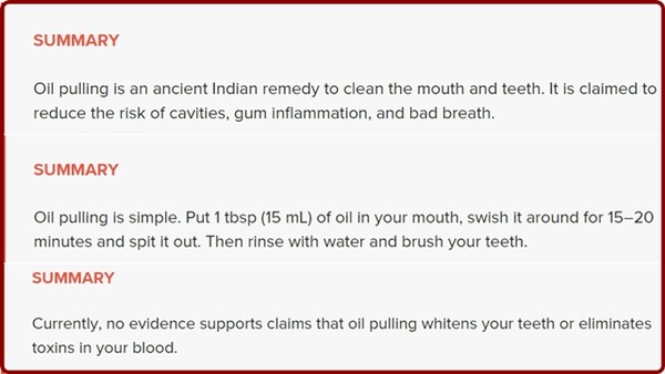 치아관리-오일 풀링(Oil Pulling)